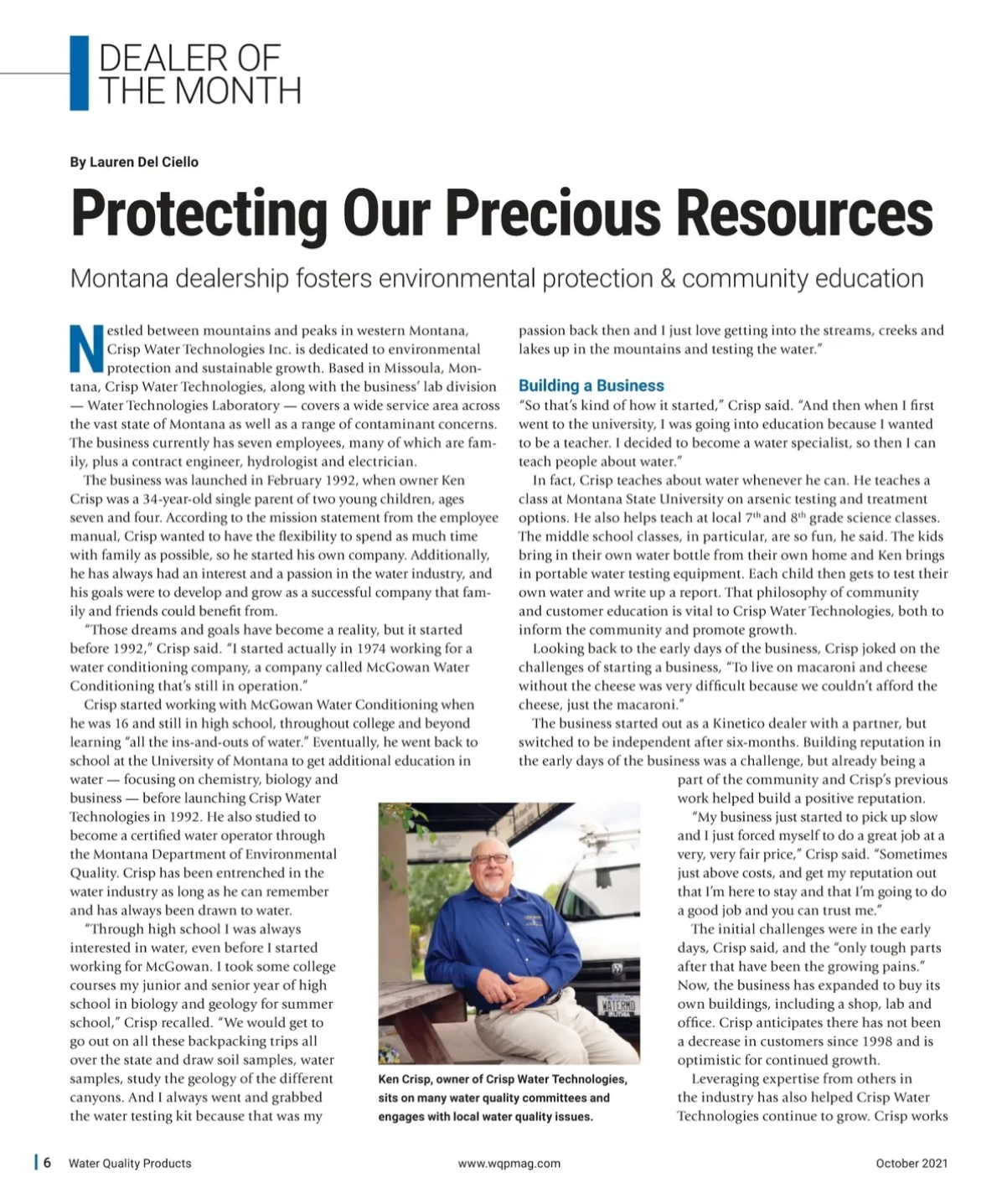 Crisp Water Technologies was featured in the October 2021 issue of the ...